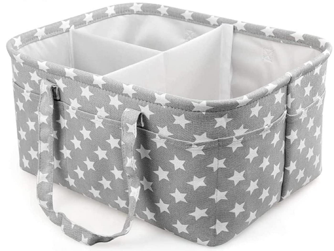 Large Grey Baby Nappy Caddy Organizer Bag Storage Diaper Changing Kids ...